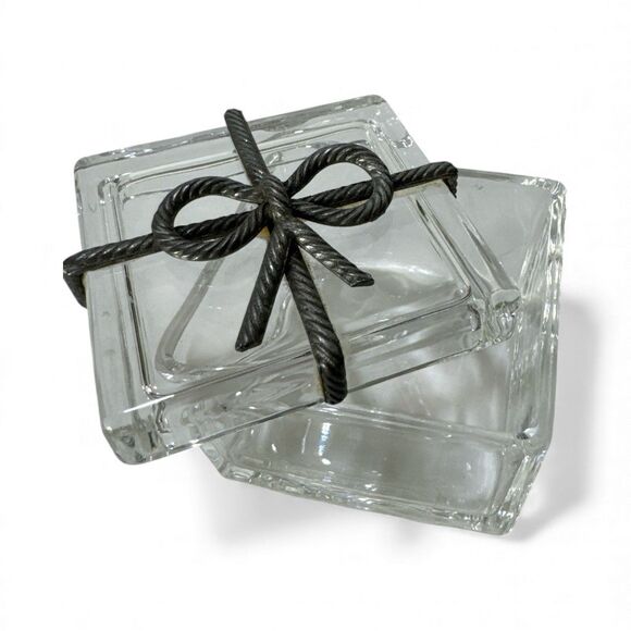 Unbranded | Accents | Vintage Small Crystal Trinket Box Silver Plate ...